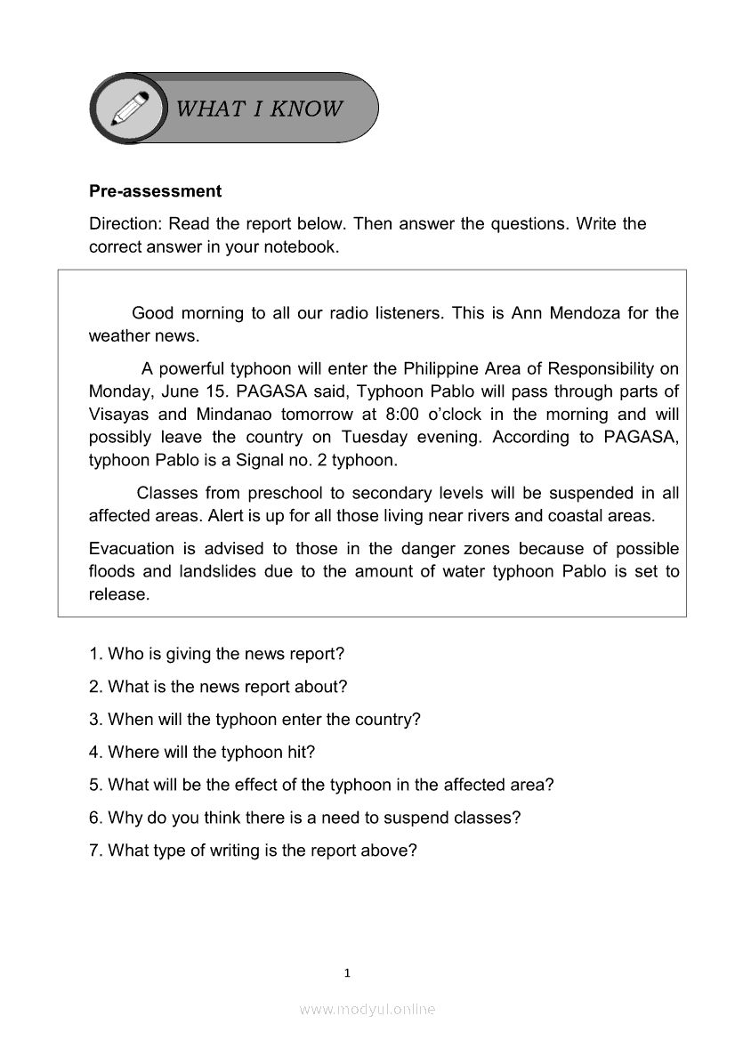 English Quarter 4 Module 5 Distinguishing Among Types Of English Quarter 4 Module 5 Distinguishing Among Types Of