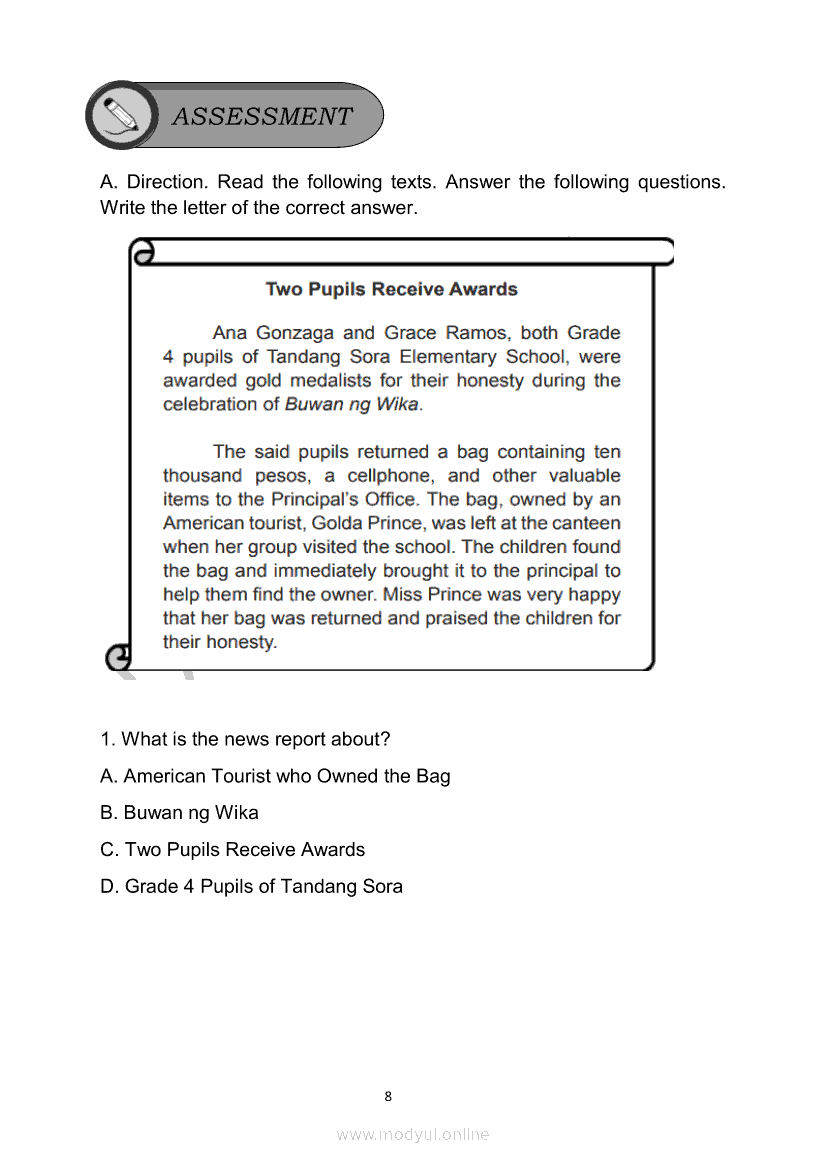 English Quarter 4 Module 5 Distinguishing Among Types Of 
